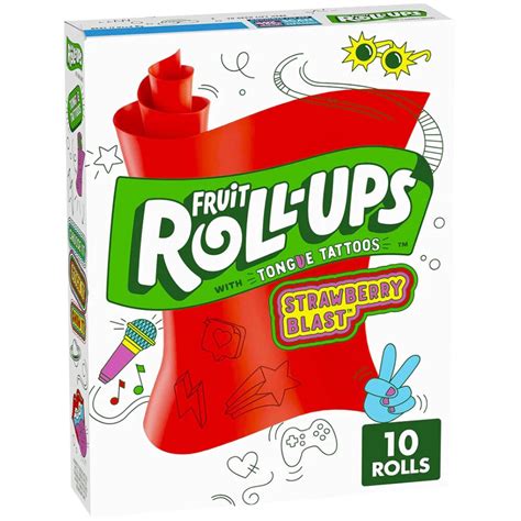 Fruit Roll Ups Strawberry Blast 5oz 141g Poppin Candy