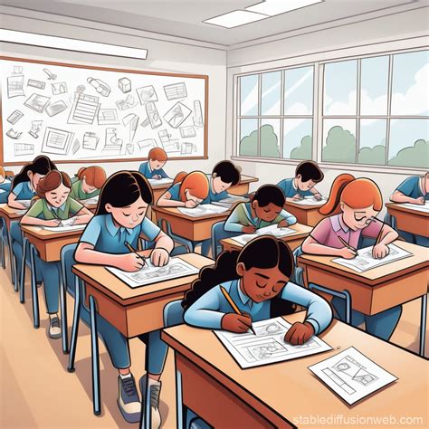 Classroom Scene With Focused Students Stable Diffusion Online