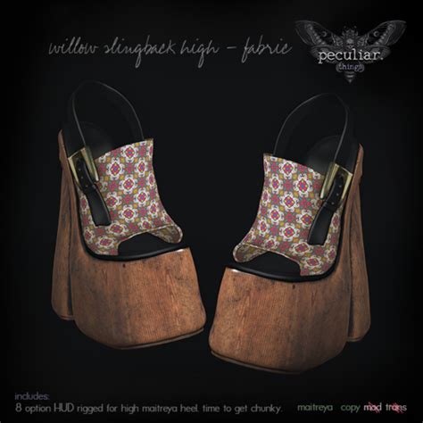Second Life Marketplace Pt Willow Slingbacks Fabric Hm Delux