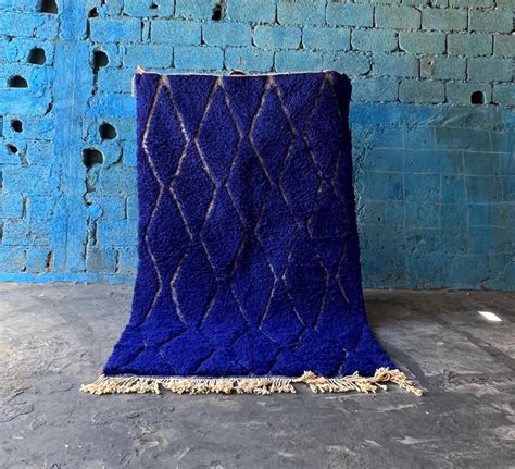 Blue Moroccan Rug Berber Rug Moroccan Shaggy Rug Authentic Moroccan