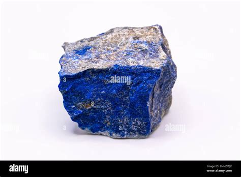 Raw Lapis Lazuli Mineral On White Background Mineral Collection Stock