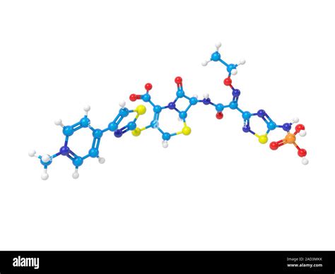 Ceftaroline Fosamil Molecule Computer Illustration Showing The Molecular Structure Of