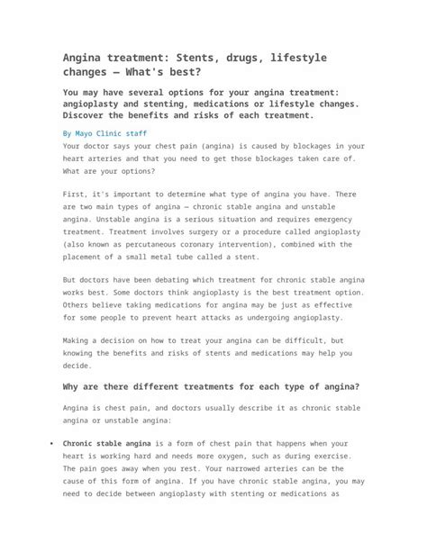 Docx Angina Treatment Dokumentips