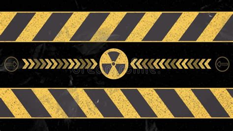 Radiation Hazard Symbol And Arrows Animation Over Yellow And Black