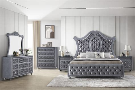 Upholstered King Bedroom Sets Shop Mabel 5 Piece King Bedroom Set