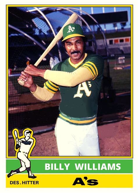 Billy Williams Athletics 1976 Topps Design Baseball Cards Oakland