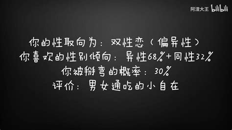 测一测你的性取向！看看和你预想的结果一样吗？ 哔哩哔哩