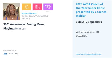 Mykeia Thomas 2025 Avca Coach Of The Year Super Clinic Presented By Coaches Insider