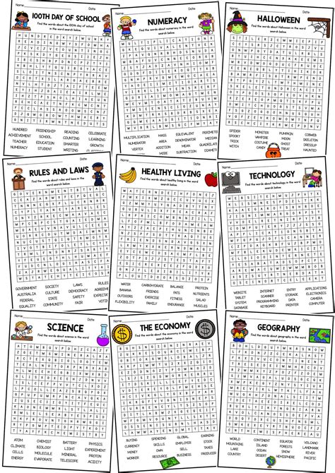20 Themed Word Searches With Answers Etsy