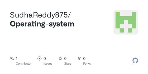 GitHub SudhaReddy Operating System
