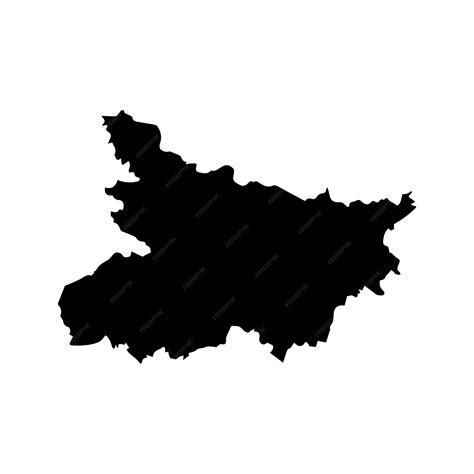 Premium Vector A Black Map Of The Bihar State Of India