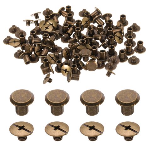 Uxcell 50 Set M5 X 7mm Chicago Screw Metal Phillips Head Binding