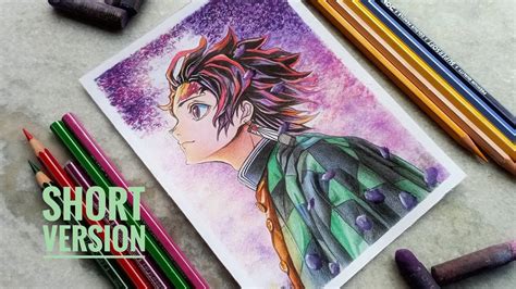 Drawing Tanjiro Kamado Of Demon Slayer Kimetsu No Yaiba With Colored