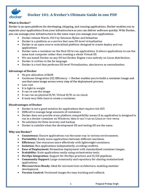 Docker Notes Pdf Operating System Virtualization