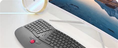 Amazon Com X Performance Ergonomic Wireless Keyboard With Trackball Rechargeable Backlit