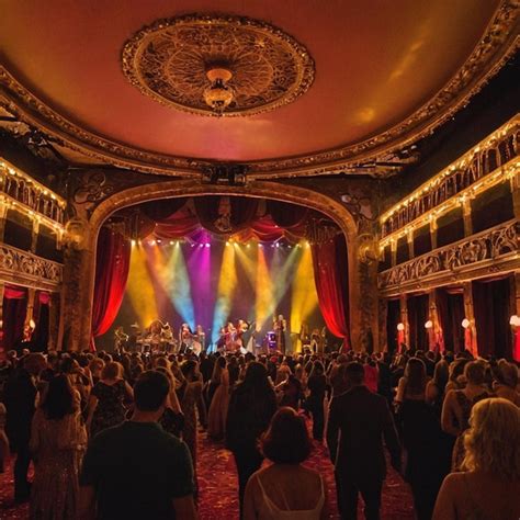 A Stage With A Crowd Of People On It Premium Ai Generated Image