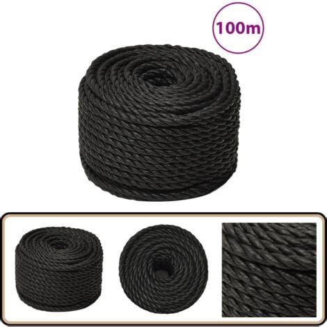 Corde De Travail Noir 12 Mm 100 M Polypropylène Corde De Travail