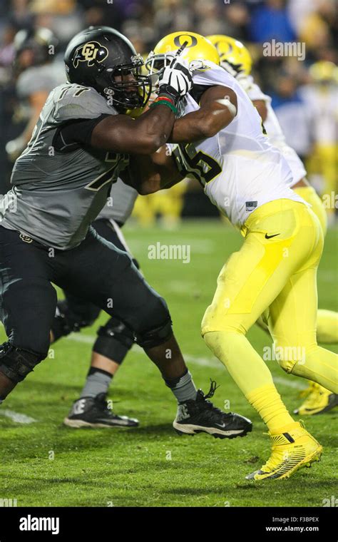 October 3 2015 Colorado Lineman Stephane Nembot Blocks Oregon Defender Christian French In The