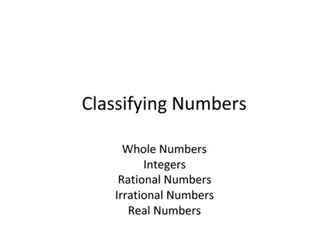 Ppt Classifying Numbers Powerpoint Presentation Free Download Id