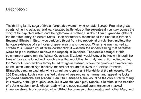 Ppt [pdf] Daughters Of The Winter Queen Four Remarkable Sisters The