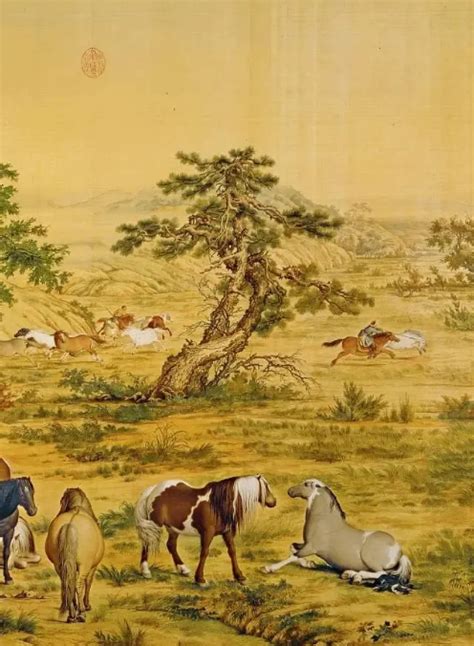 中国十大传世名画之一：郎世宁的《百骏图》百科ta说