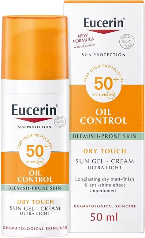 Eucerin Face Sunscreen Oil Control Gel Cream Dry Touch High Uvauvb Protection Spf 50 Light