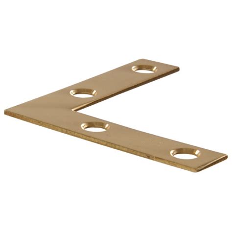 Hardware Essentials Solid Brass Flat Corner Brace Bright Brass 2