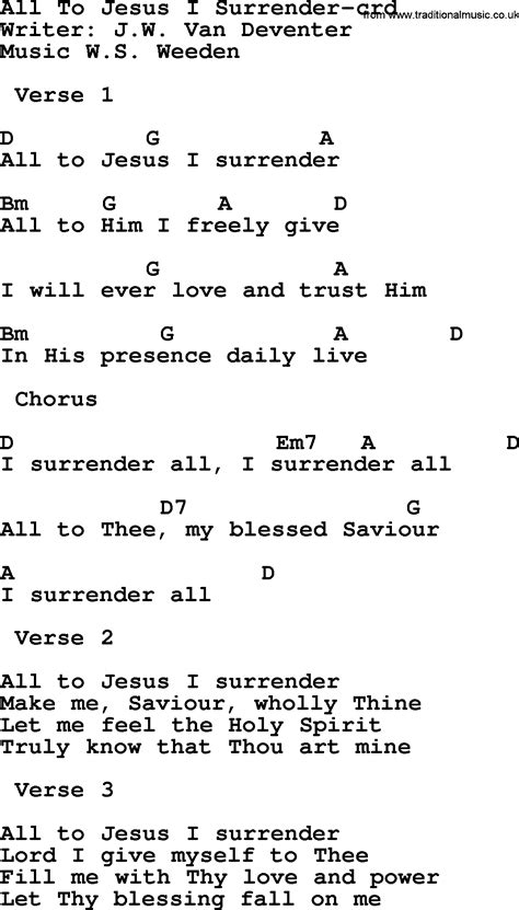 Top 500 Hymn All To Jesus I Surrender Lyrics Chords And Pdf