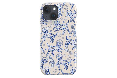 Space Dogs Line Art Limited Edition Phone Case Cute Dalmatian Stars