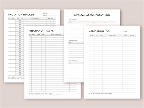 Fertility Journal Ovulation Tracker Printable Bbt Chart Pregnancy