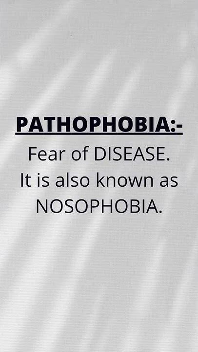 Pathophobia Psychological Problem Medical Term Shorts Youtube