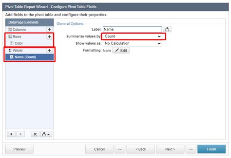need count of each value in one column field datapages caspio