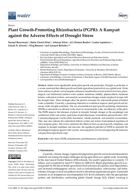 Pdf Plant Growth Promoting Rhizobacteria Pgpr A Rampart Against The Adverse Effects Of