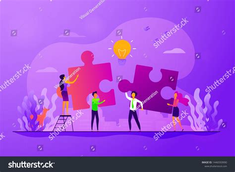 Finding Solution Problem Solving Teamwork Partnership Stock Vector Royalty Free 1446593990