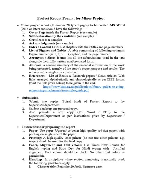 Minor Project Report Format Pdf Printer Computing Printing