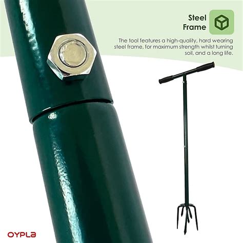 Oypla Multi Prong Long Handle Hand Tiller Cultivator Garden Weeder