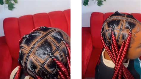 Large Knotless Braid Tutorial With Cornrow Knotlessbraids Youtube