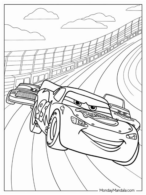 Lightning Mcqueen Leading Race Coloring Page Pdf
