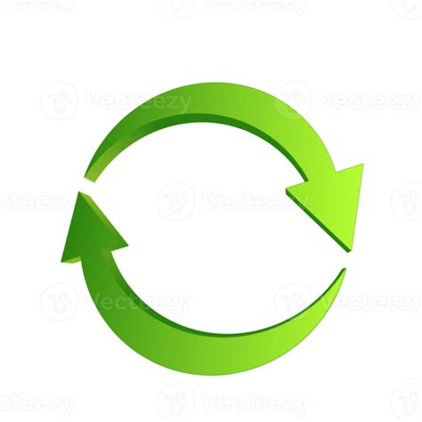 3d Render Reload Icon Refresh Arrow Icon On With Green Color 15276943 Png