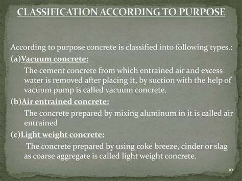 Basic Classification Of Concrete Ppt