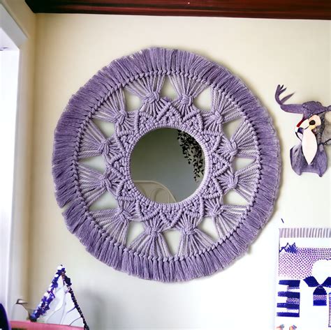 Lily Macrame Mirror Macrame Wall Hanging Mirror Nursery Mirror