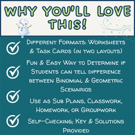Ap Stats Binomial And Geometric Probabilities Winter Worksheets And