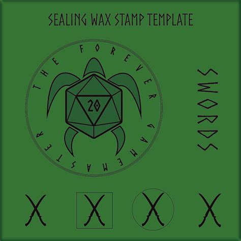 Sealing Wax Stamp Sample Fantasy Theme For Rpg Players And Dms As