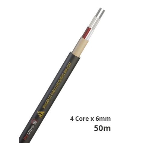 Doncaster Cables 6mm2 Four Core Dc Cable 50m Two Red And Two Black