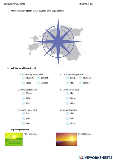 Ilmakaared 2 Worksheet Worksheets School Subjects Teachers