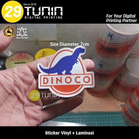 Jual Sticker Stiker Vinyl Dinoco 7cm Kab Bekasi Tunin Digital