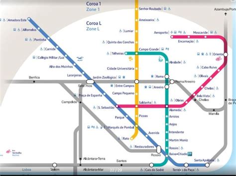 Colorful Lisbon Metro Map