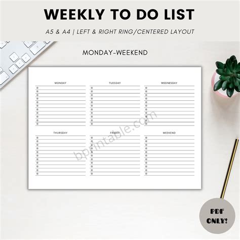 [pdf] Weekly To Do List Planner Template Printable Planner Pdf Shopee