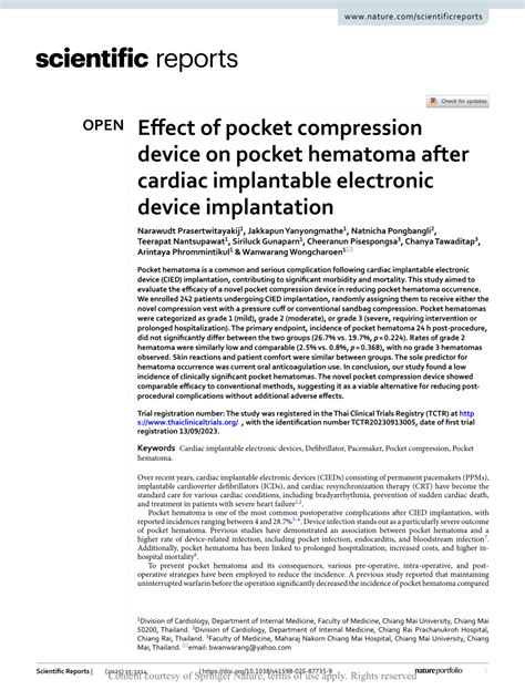 Pdf Effect Of Pocket Compression Device On Pocket Hematoma After