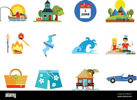 Summer Icon Set Stock Vector Image And Art Alamy
